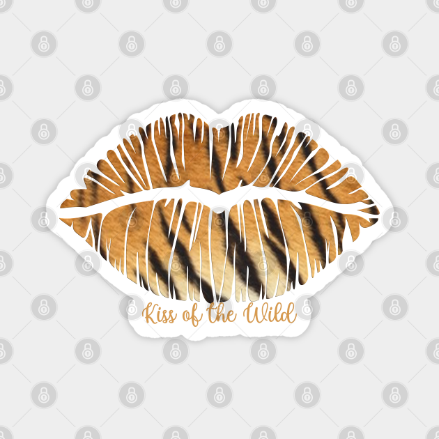 Lips With Tiger Stripes - Tiger Lips - Magnet | TeePublic