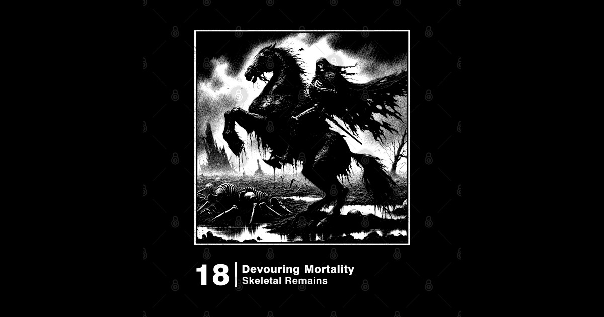 Devouring Mortality // Vintage Fanart - Skeletal Remains - Sticker ...