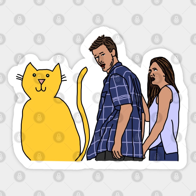 Distracted Boyfriend Meme Cats - Cats - Sticker | TeePublic