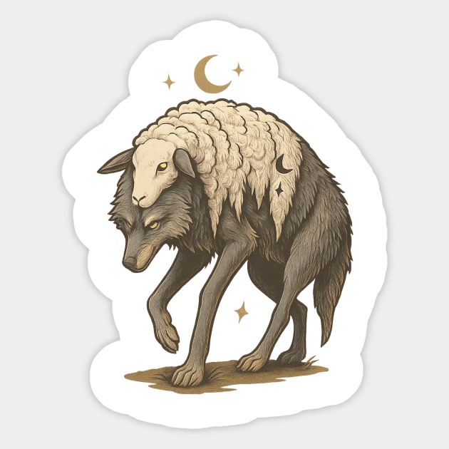 Wolf in Sheep Creepy Horror Folklore Goth Aesthetic Shirt - Wolf Sheep ...