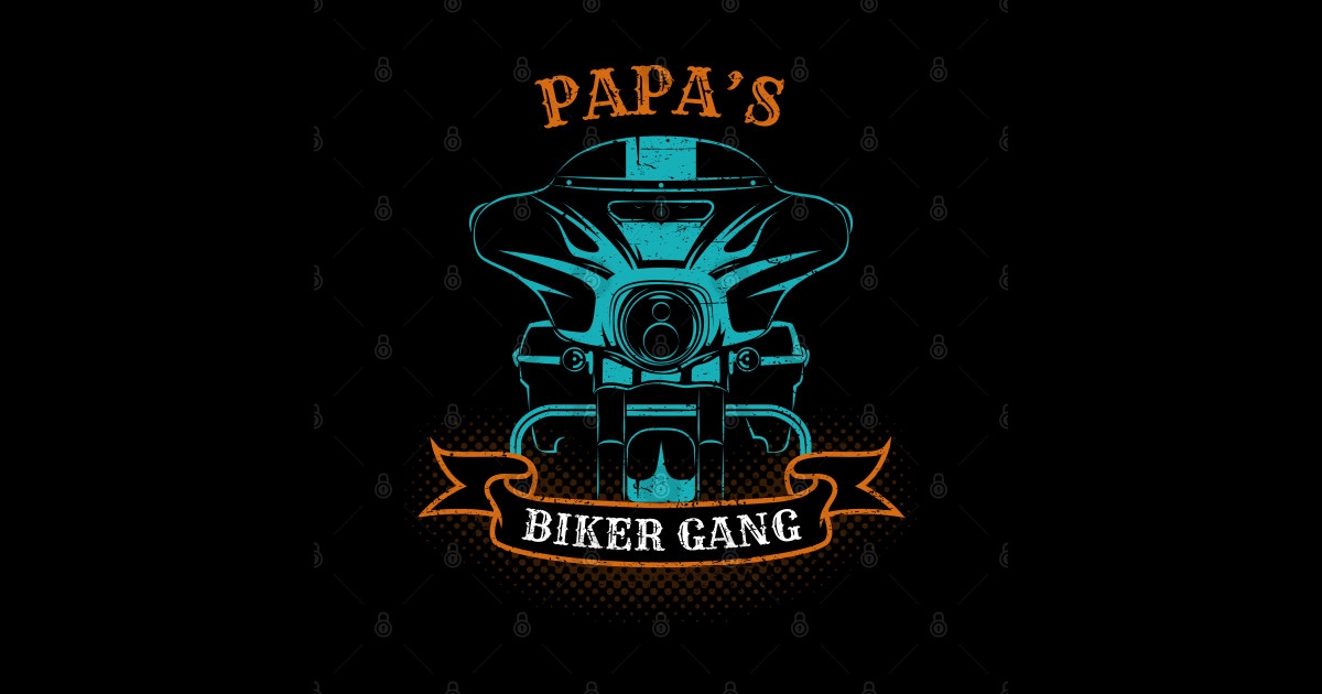 Papa's Biker Gang Father's Day - Papas Biker Gang - Sticker | TeePublic
