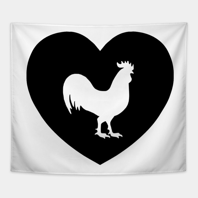 Rooster Love | I Heart... - Rooster - Tapestry | TeePublic
