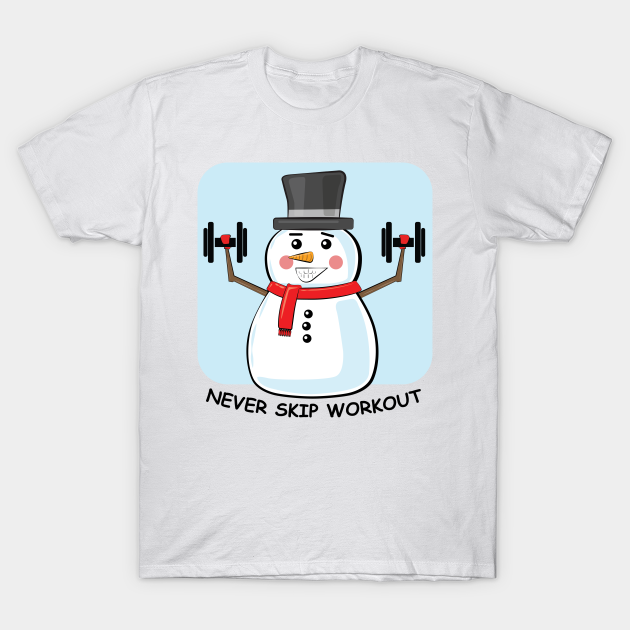 Snowman Bodybuilder - Never Skip Workout - Funny Illustration ...