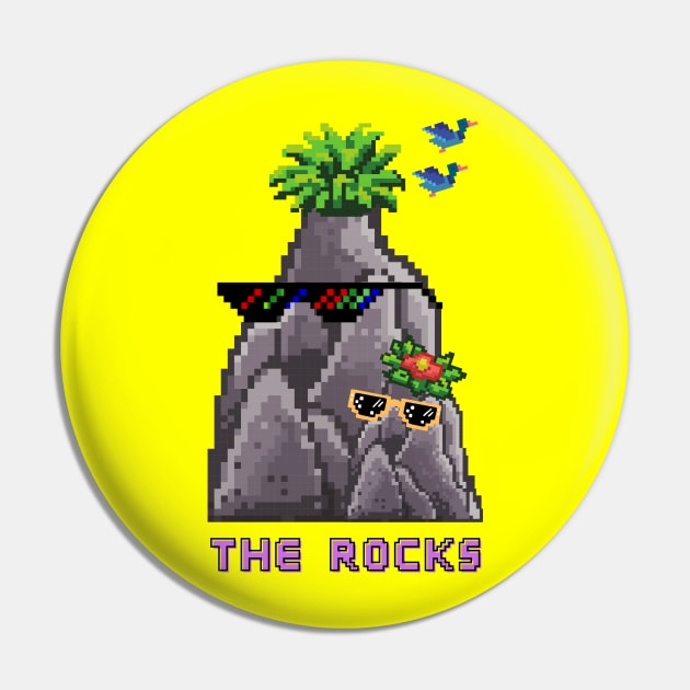 The Rocks meme pixel art - Rocks - Pin | TeePublic