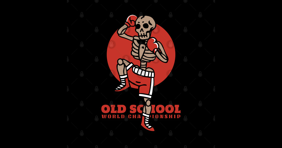 MMA Old School World Championship - Skeleton Mma - Sticker | TeePublic