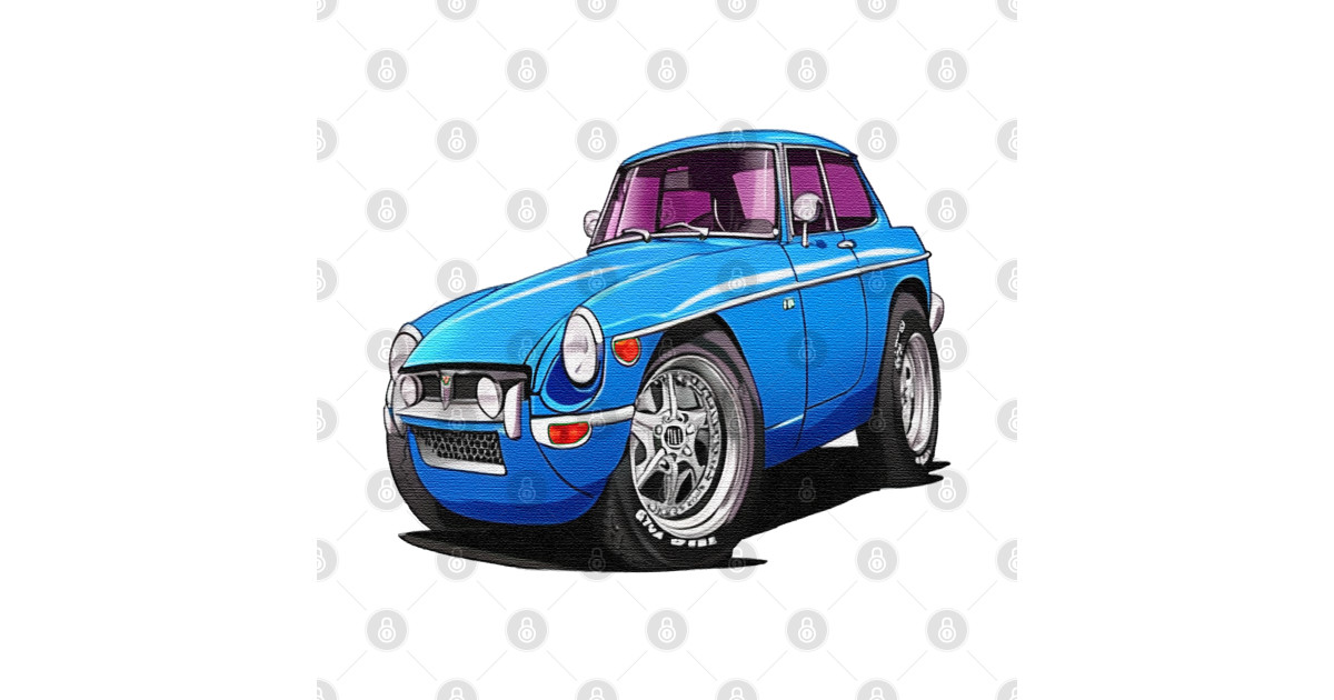 cartoon drawings of MGB GT Blue - Mgb Gt - T-Shirt | TeePublic