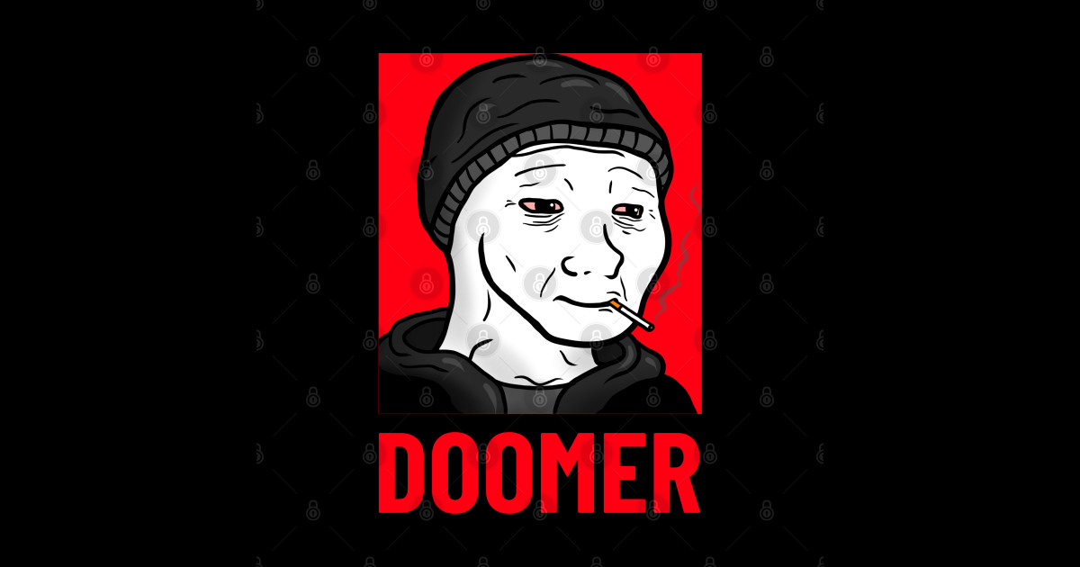 Doomer Wojak Meme Apparel - Doomer - Sticker | TeePublic