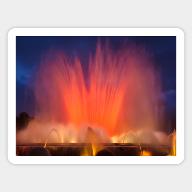 Colorful performance of Magic Fountain - Fountain - Sticker | TeePublic