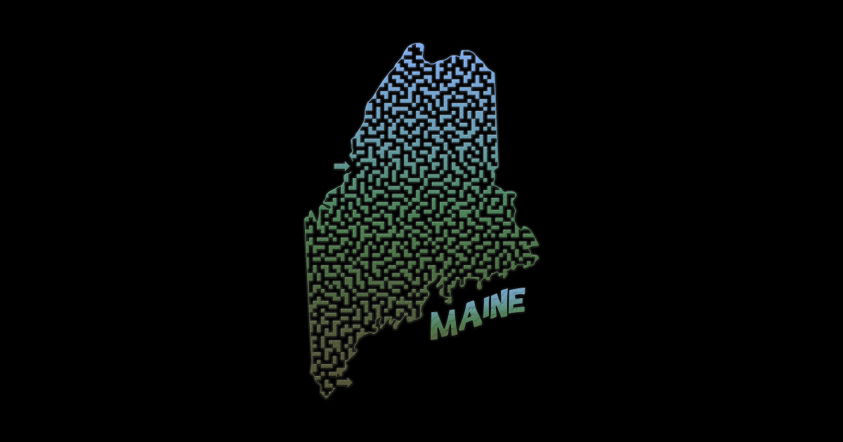 Maine State Outline Maze & Labyrinth - Maine - Posters and Art Prints ...