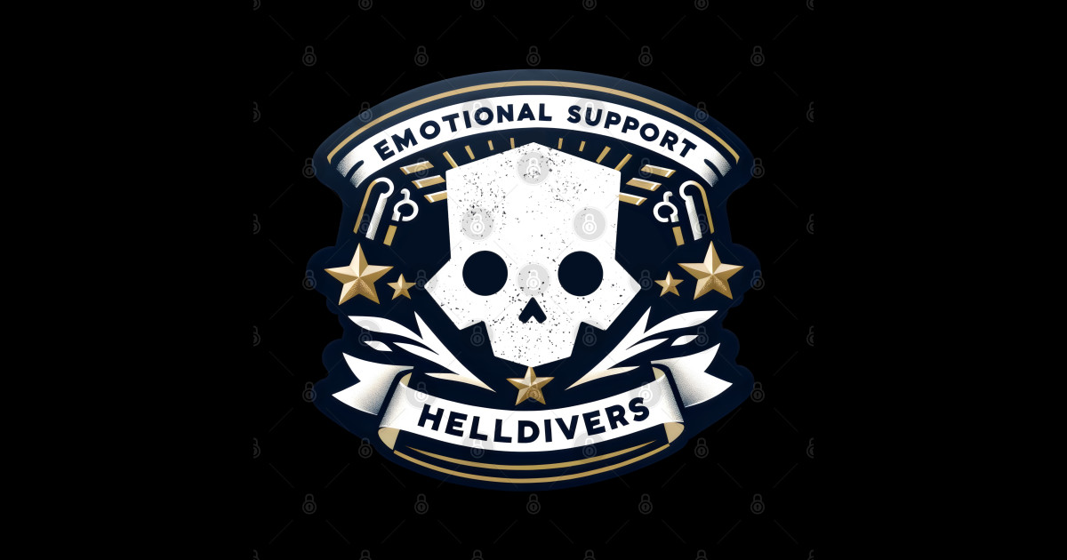 emotional support helldivers - Emotional Support Helldivers - Sticker ...