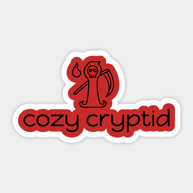 Cozy Cryptid Logo Black - Podcast - Sticker | TeePublic