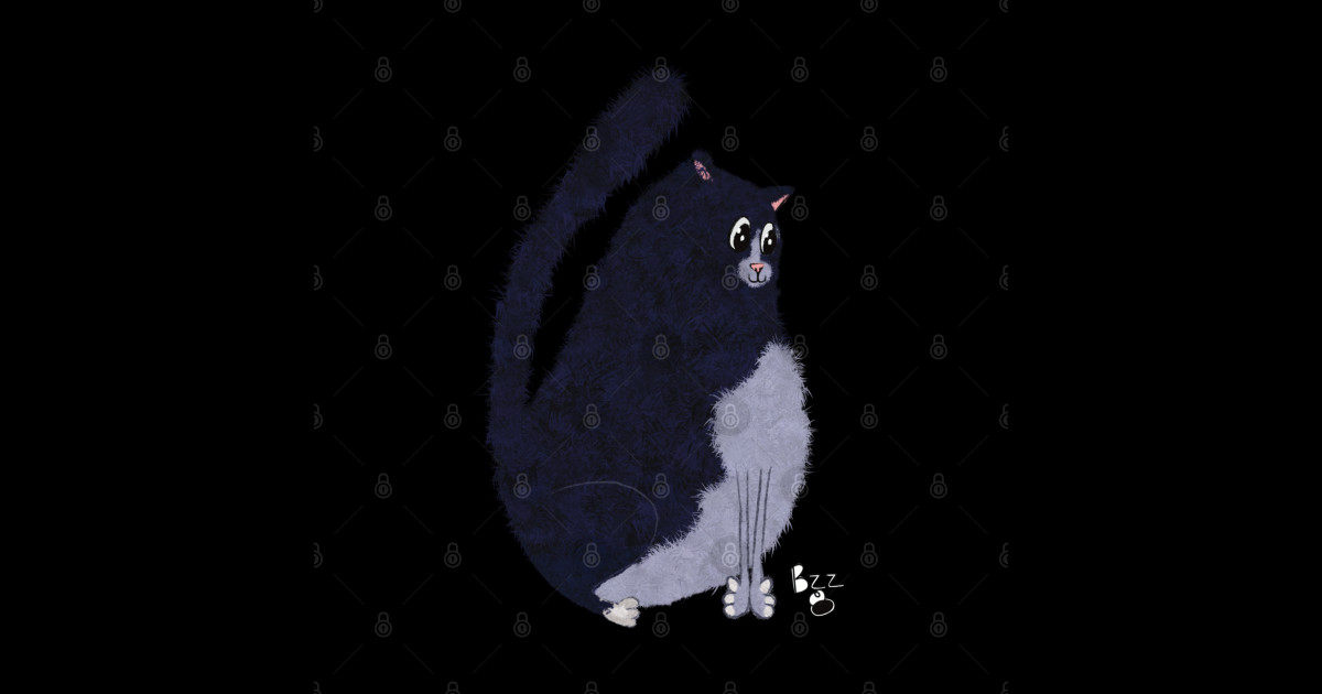 Cute Cat Watching Bug — Fluffy - Cat - Sticker | TeePublic