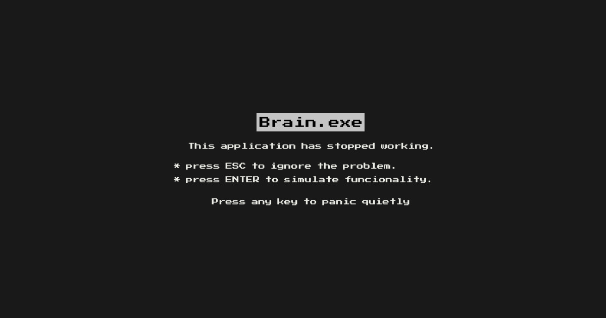 Brain.exe Error - Funny Retro Computer Humor - Computer Humor - T-Shirt ...