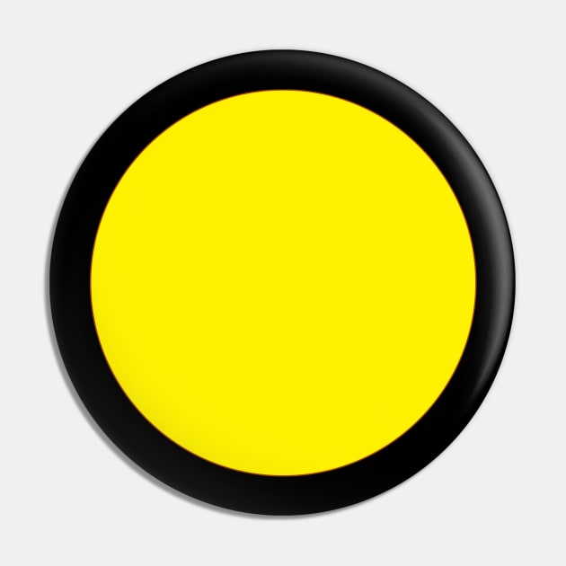 Yellow sun circle on black background - Sun - Pin | TeePublic