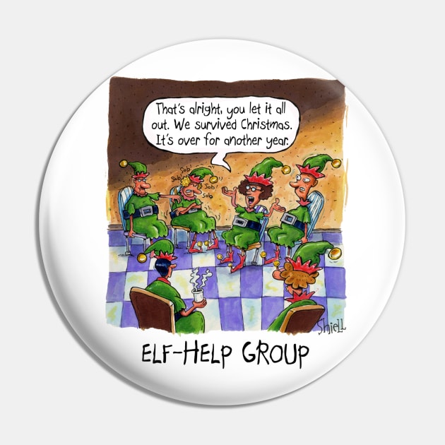ELF HELP GROUP - Christmas - Pin | TeePublic