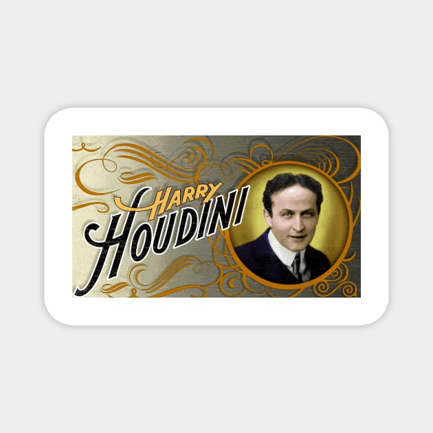 Harry Houdini - Vintage Advertisement Portrait - Magicians - Magnet ...