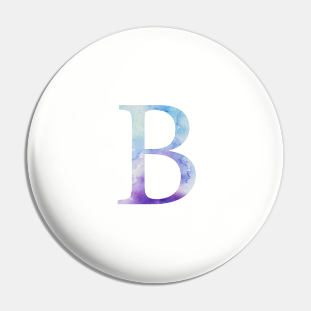 Beta Blue Watercolor Letter - Watercolor - Pin | TeePublic