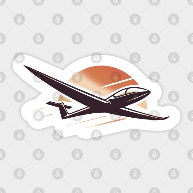 Glider Sailplane Biplane aerial floating soaring - Glider - Sticker ...