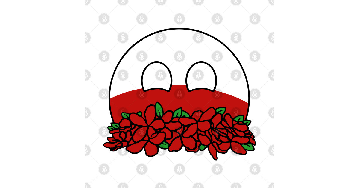 countryballs poland play flowers - Countryballs - T-Shirt | TeePublic
