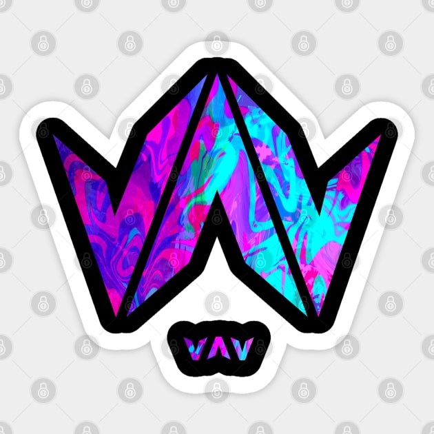 VAV Logo Purple Abstract - Vav - Sticker | TeePublic
