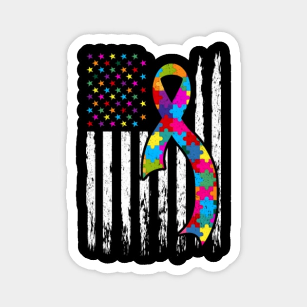 Autism Awareness Mom Dad USA Flag Autistic Awareness Autism - Autism ...