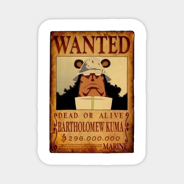 Bartholomew Kuma Wanted Poster - Bartholomew Kuma Wanted - Magnet ...