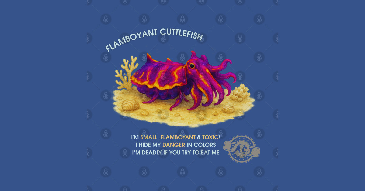Flamboyant Cuttlefish – Toxic & Vibrant Reef Creature - Cuttlefish - T-Shirt | TeePublic