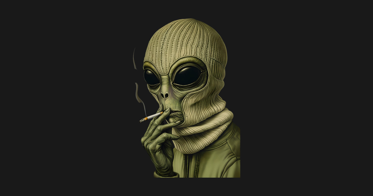 Chill Alien in a Knit Balaclava – Space Out in Style - Aliens - T-Shirt ...