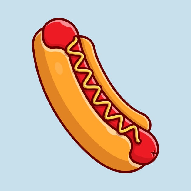 Hotdog Cartoon Vector Icon Illustration (8) - Hotdog - T-Shirt | TeePublic