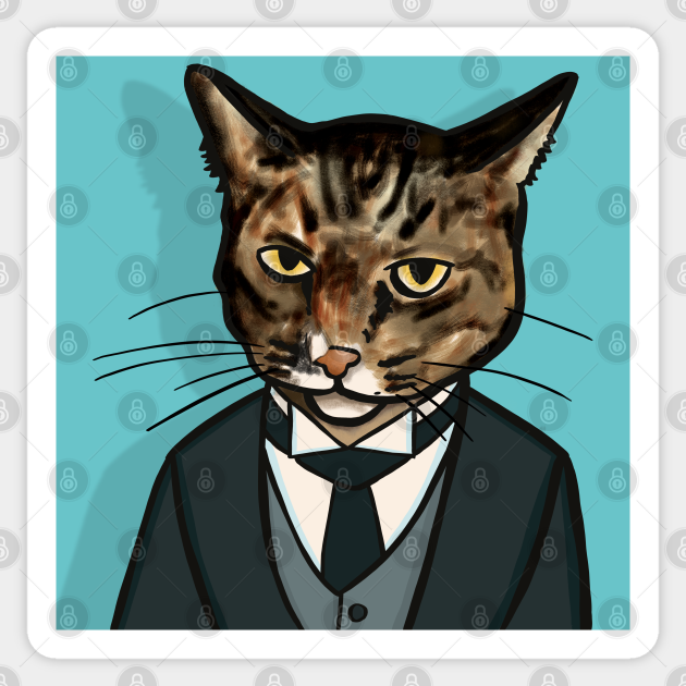 Butler Cat - Butler - Sticker | TeePublic