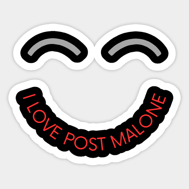 Post Malone smile fanart - Fanart - Sticker | TeePublic