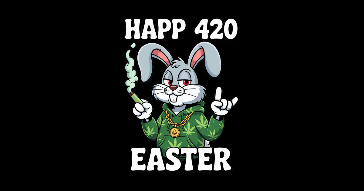 Happy 420 Easter Funny Smoking Easter Bunny - Easter - Posters and Art ...