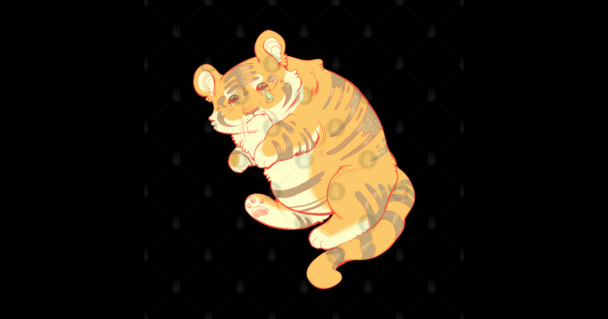 sad cat chonky tiger - Chonky Tiger - Sticker | TeePublic