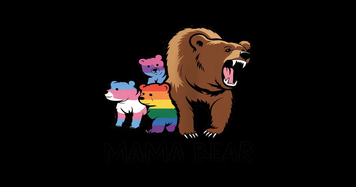 Gay Ally Mama Bear LGBT Flags Rainbow Pride Month Mom Women - Gay Ally ...