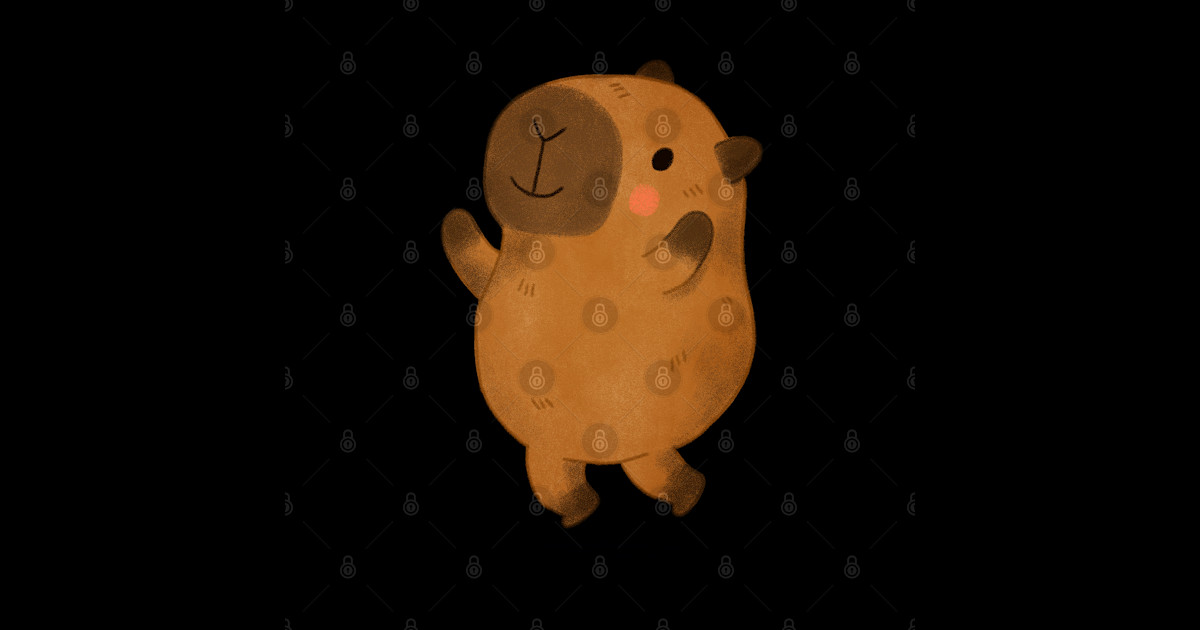 Happy Capybara jumping - Happy Capybara Jumping - Sticker | TeePublic