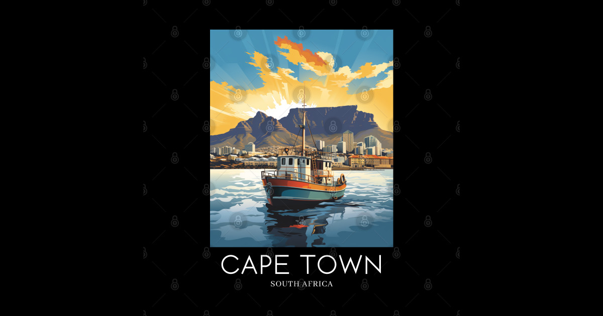 A Pop Art Travel Print of Cape Town - South Africa - Cape Town ...