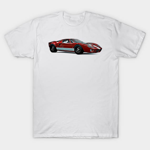 GT40 MK1 Cartoon - Car - T-Shirt | TeePublic