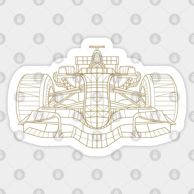 F1 Car Front Blueprint - F1 Car Blueprint - Sticker | TeePublic