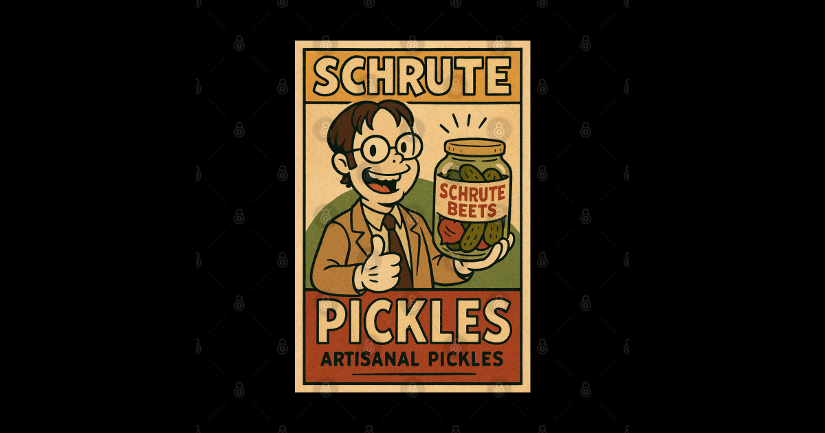 Schrute Pickles Office - The Office - Sticker | TeePublic