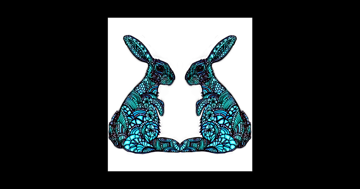 Meditating Bunnies - Zen Rabbits - Sticker | TeePublic