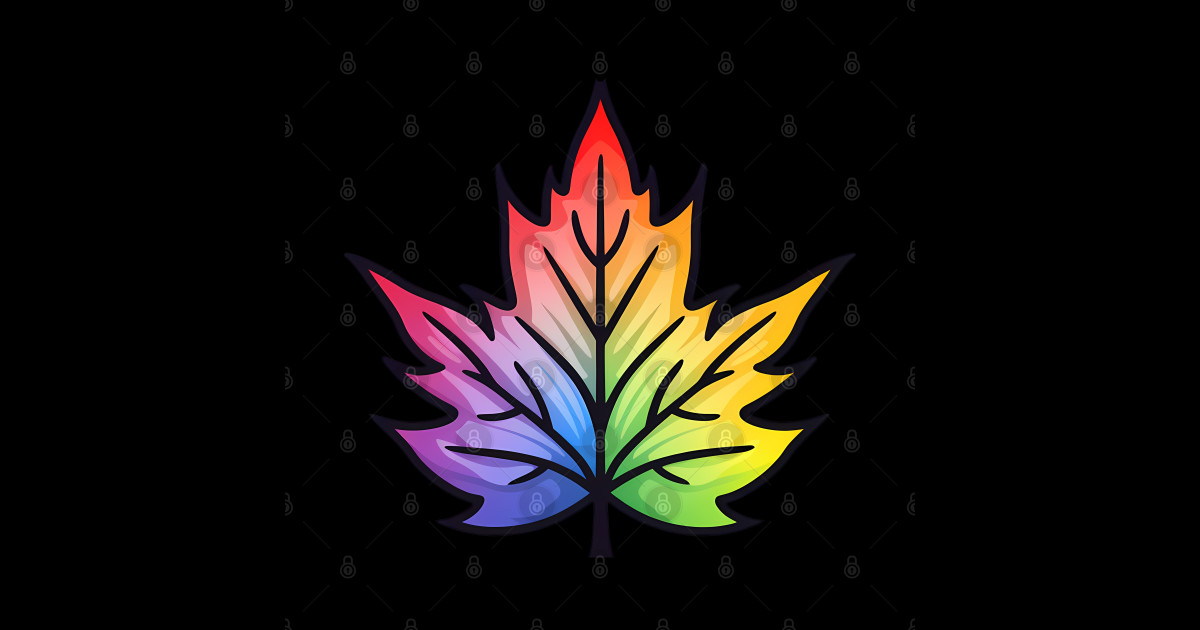 Funky Maple Leaf - Lgbt - Sticker | TeePublic