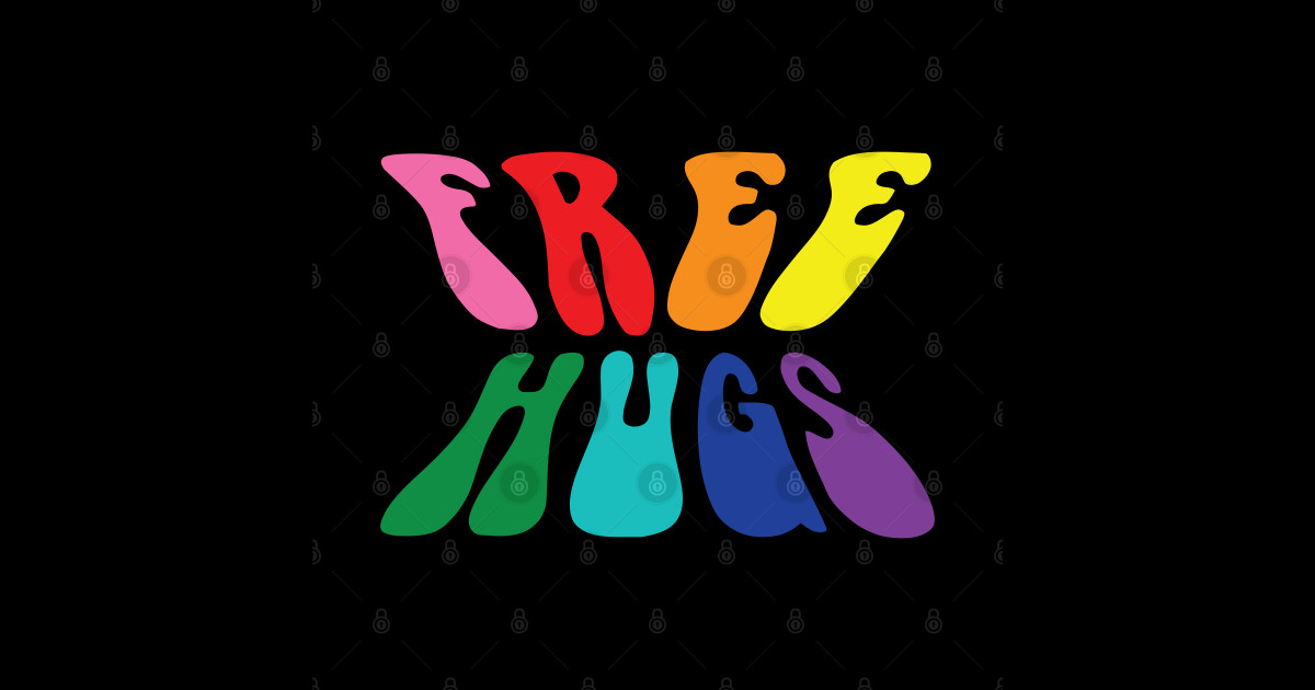 Free Rainbow Hugs - Pride - Sticker | TeePublic