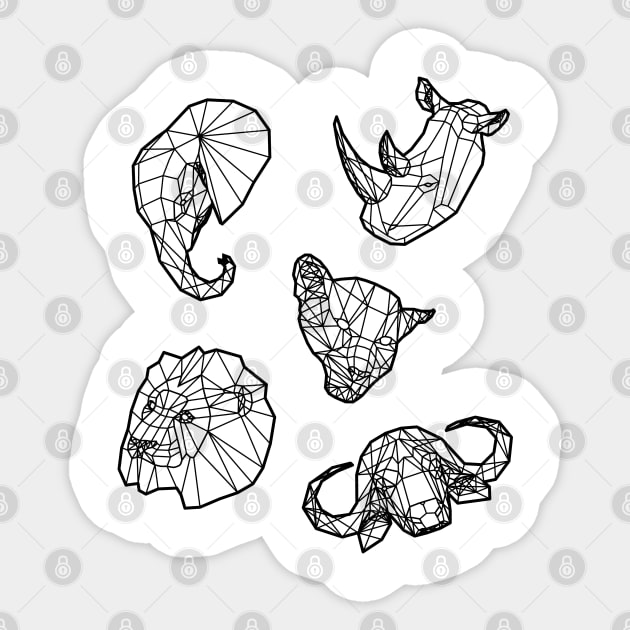 Big five wireframe - Big Five - Sticker | TeePublic