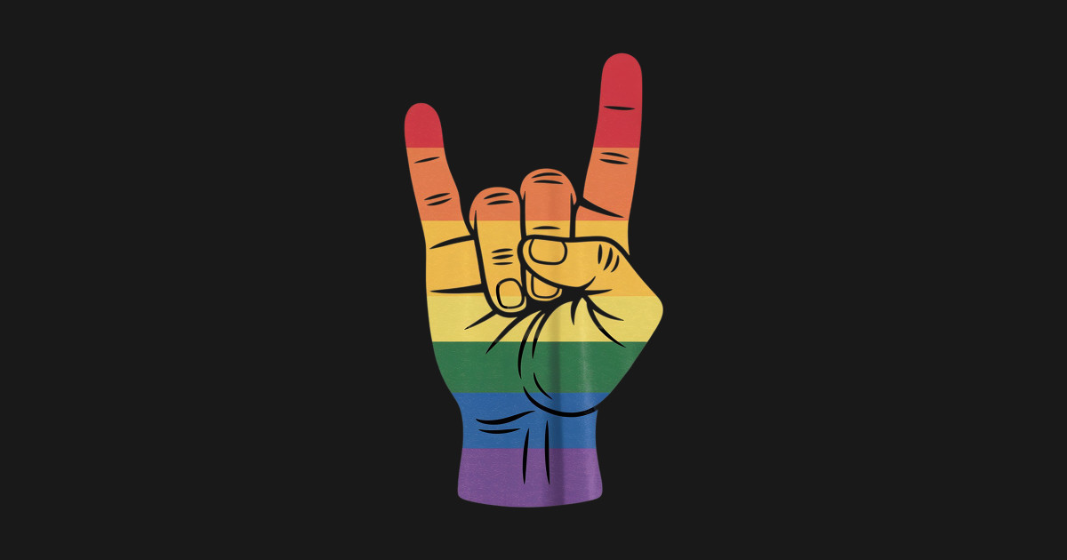 Gay Pride Rock Hand Rainbow Flag Lgbtq Rocker Boys Kids Men - Gay Pride ...