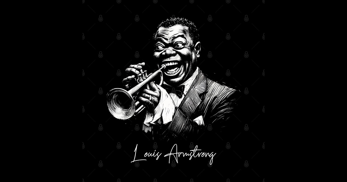 Louis Armstrong caricature - Louis Armstrong - Sticker | TeePublic