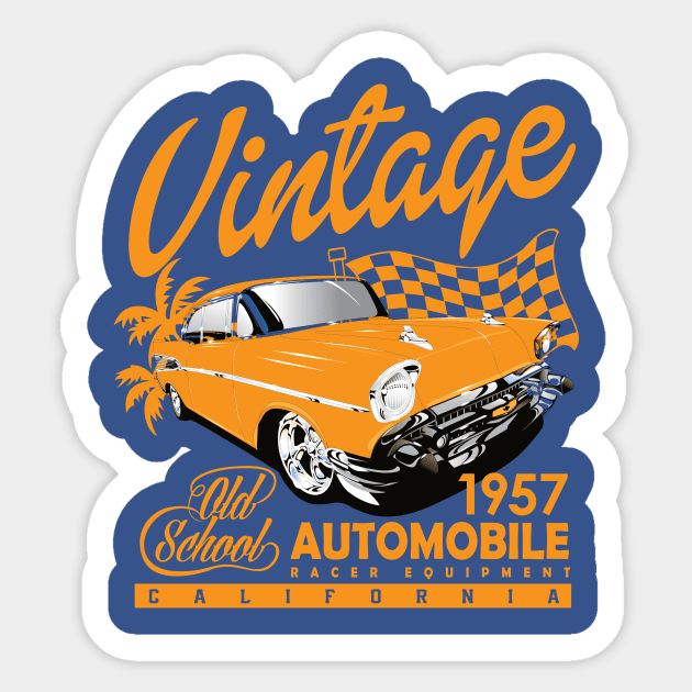 Vintage Chevy 1957 Old School Retro - Chevrolet - Sticker | TeePublic