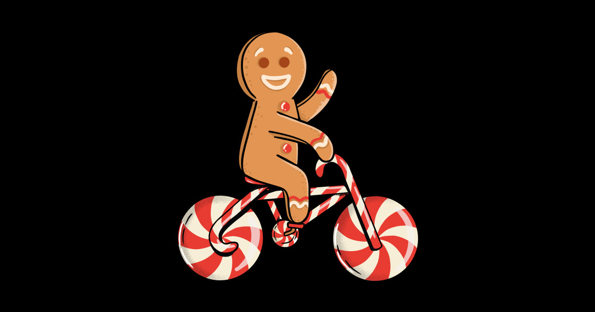 Gingerbread man and bicycle - Christmas - Posters and Art Prints ...