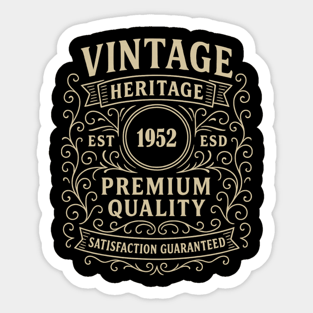 1952 Vintage Birthday - 1952 - Sticker | TeePublic
