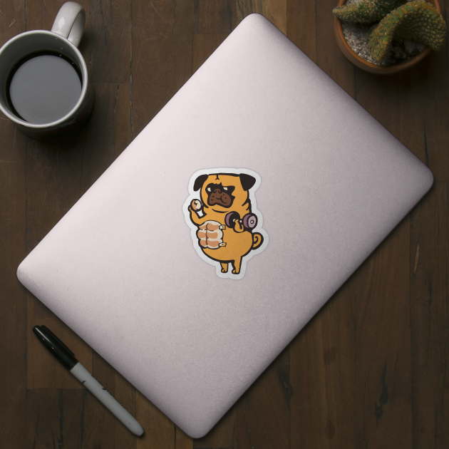 Bread Roll Pug Abs - Pug - Sticker | TeePublic