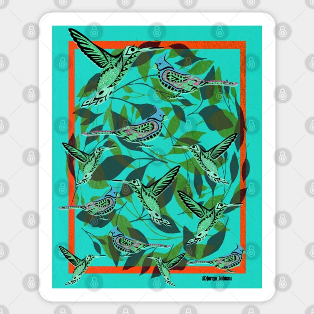 hummingbird mockingjay bird by design ecopop - Mockingbird - Sticker ...